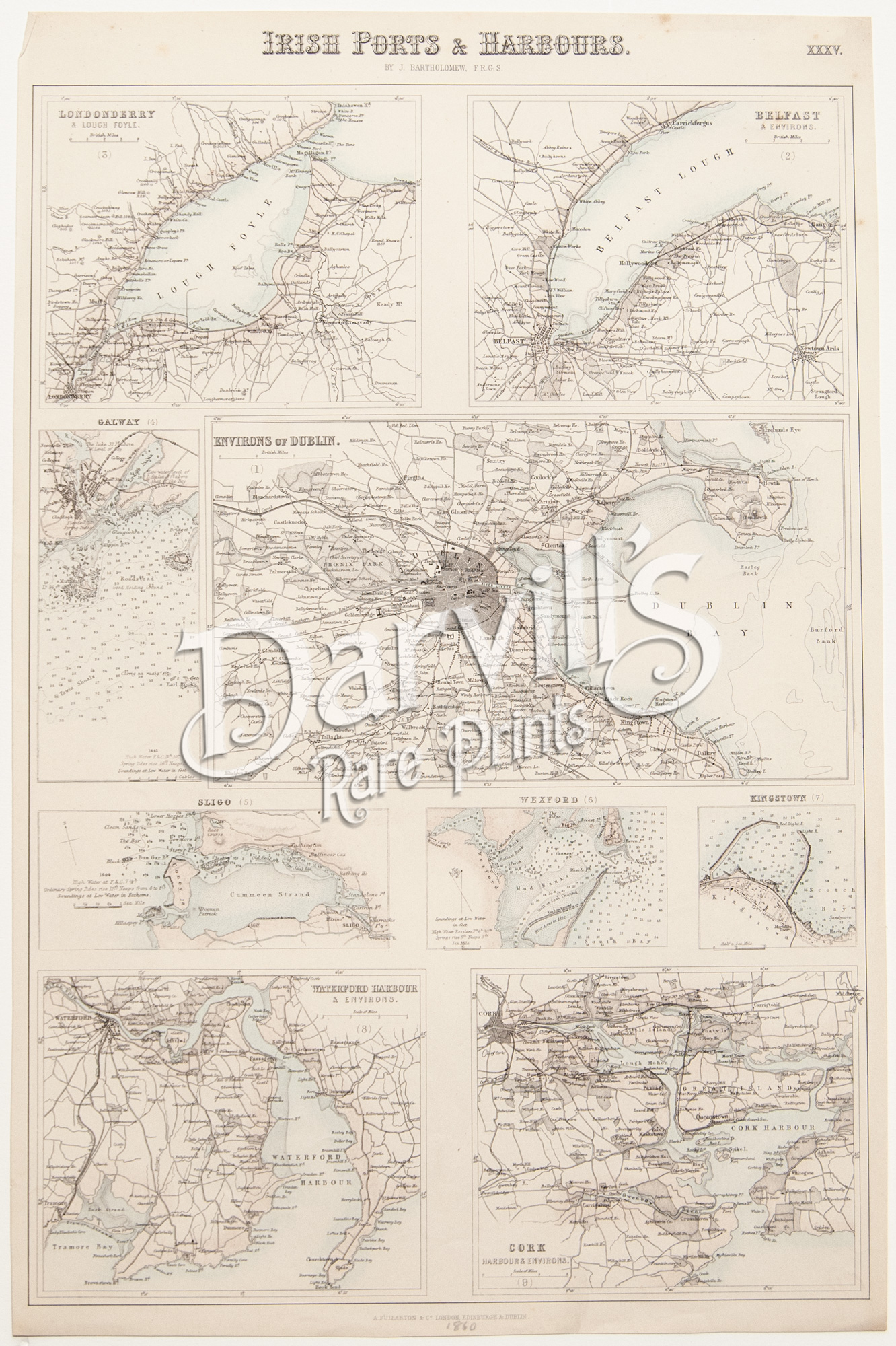 Antique Maps of the Coasts and Harbours of England Ireland Scotland ...